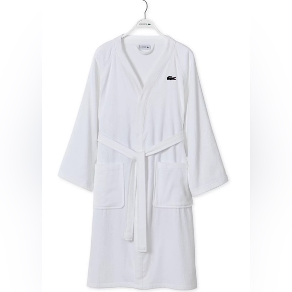 Lacoste | Bath | Lacoste White Bathrobe Lacoste Home 0 Cotton Pique ...